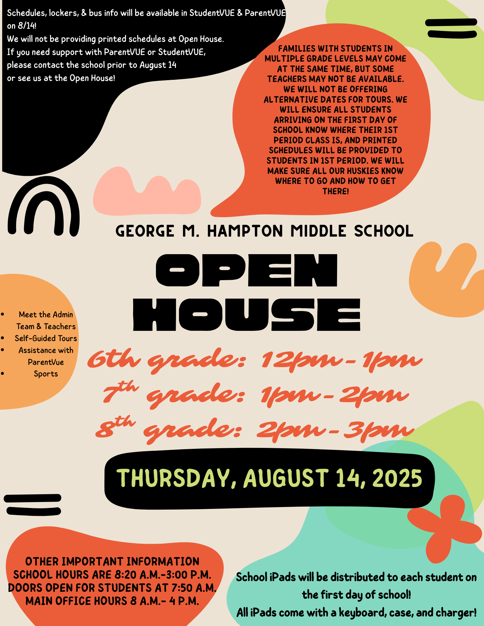 Open House Information - Hampton Middle School