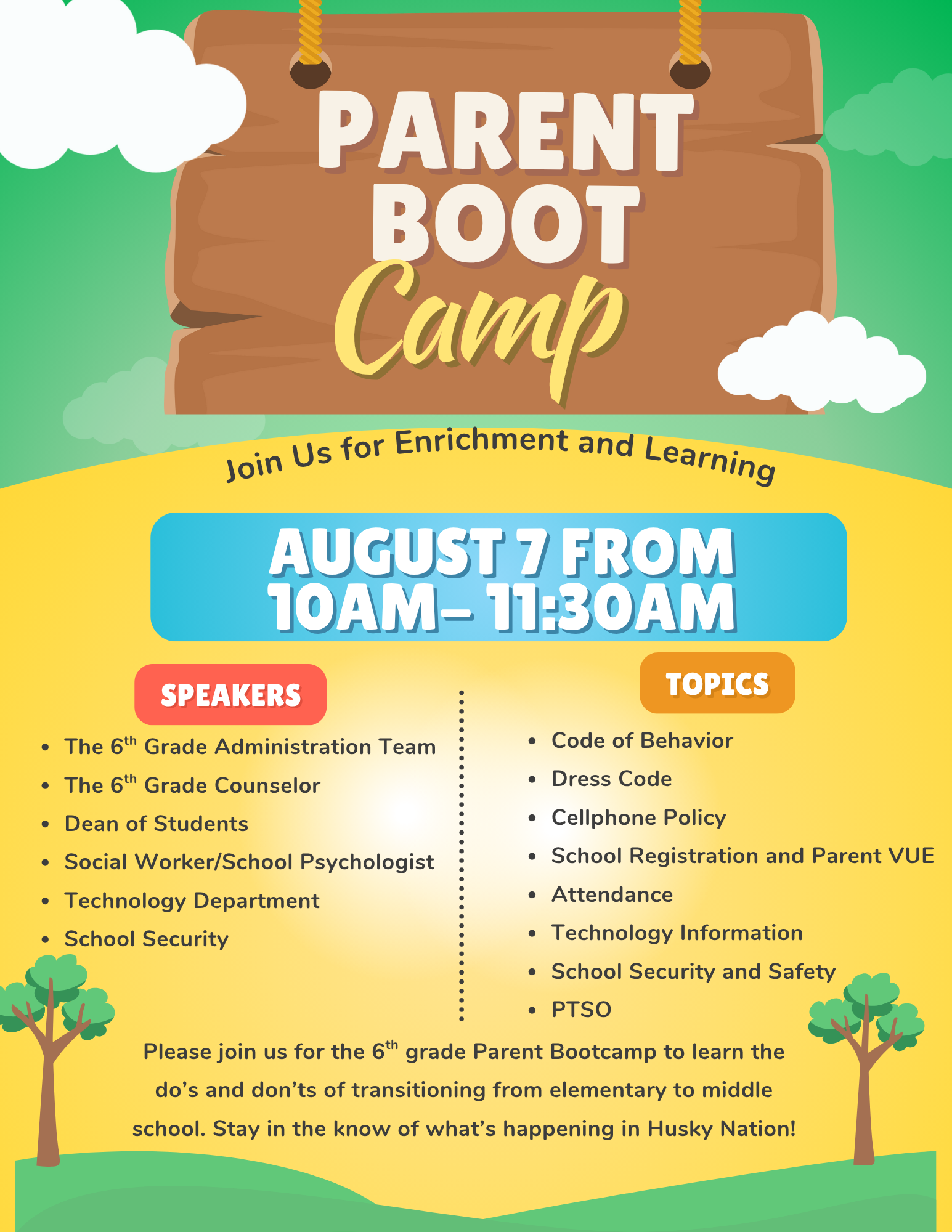 Parent Camp Information - Hampton Middle School